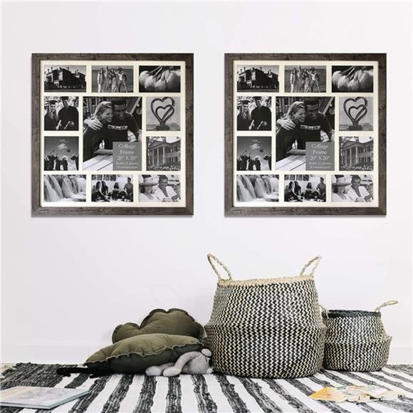 Accents | Rustic Oak Wood Grain Picture Frame 2x20 With Multi Openings ...